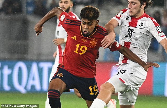 History-maker! Barcelona teen Lamine Yamal becomes Spain's youngest-ever international and ...